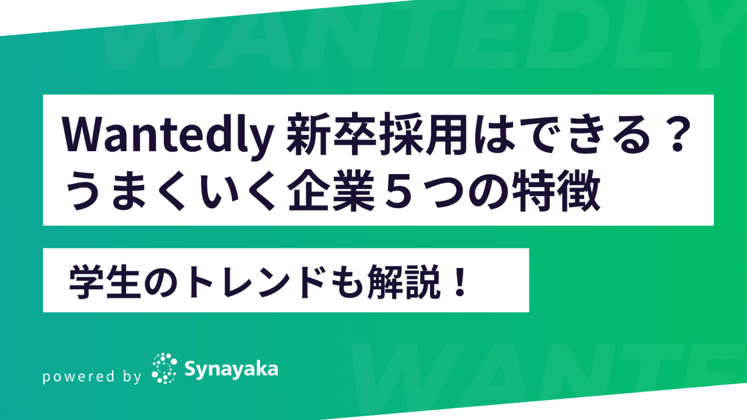 【2025年6月最新】Wantedly（ウォンテッドリー）料金プラン比較！ - Synayaka / 株式会社しなやか
